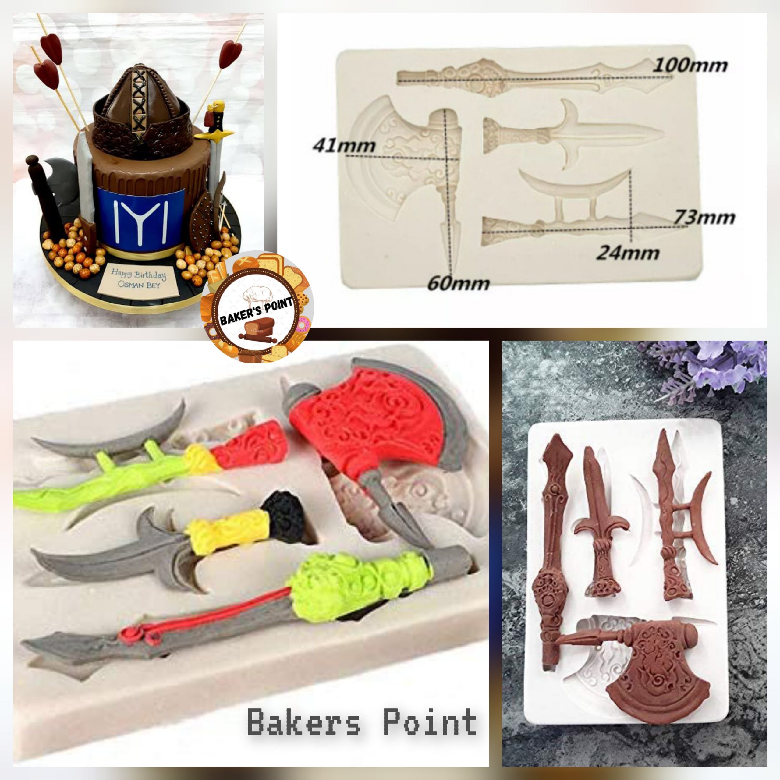 Sword And Axe Battle Theme Mold - Medieval Theme Mold