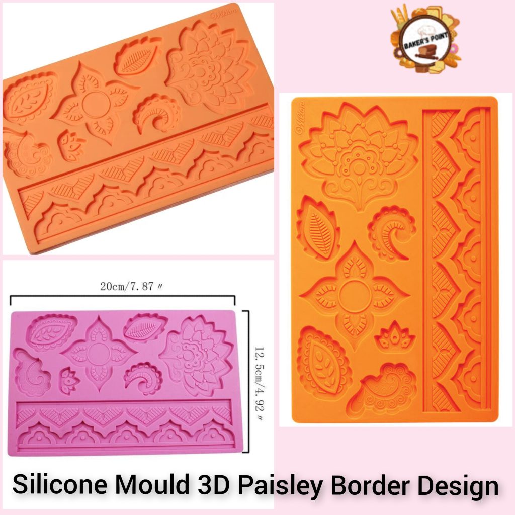 Silicone Mold 3D Paisley Border Design